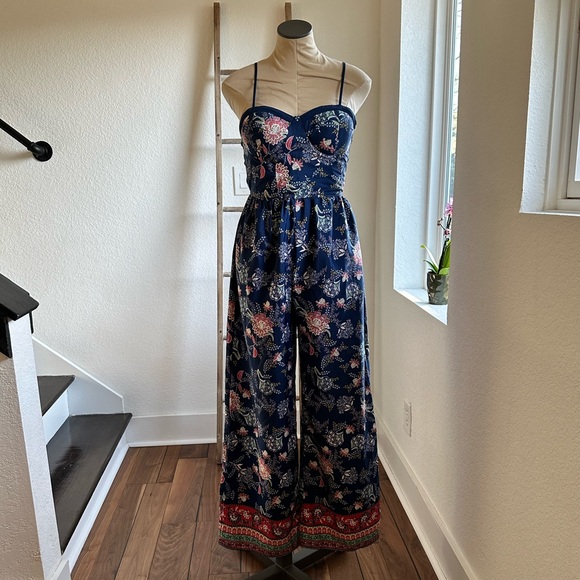 Band of Gypsies | Pants & Jumpsuits | Band Of Gypsies Navy Floral Wide ...